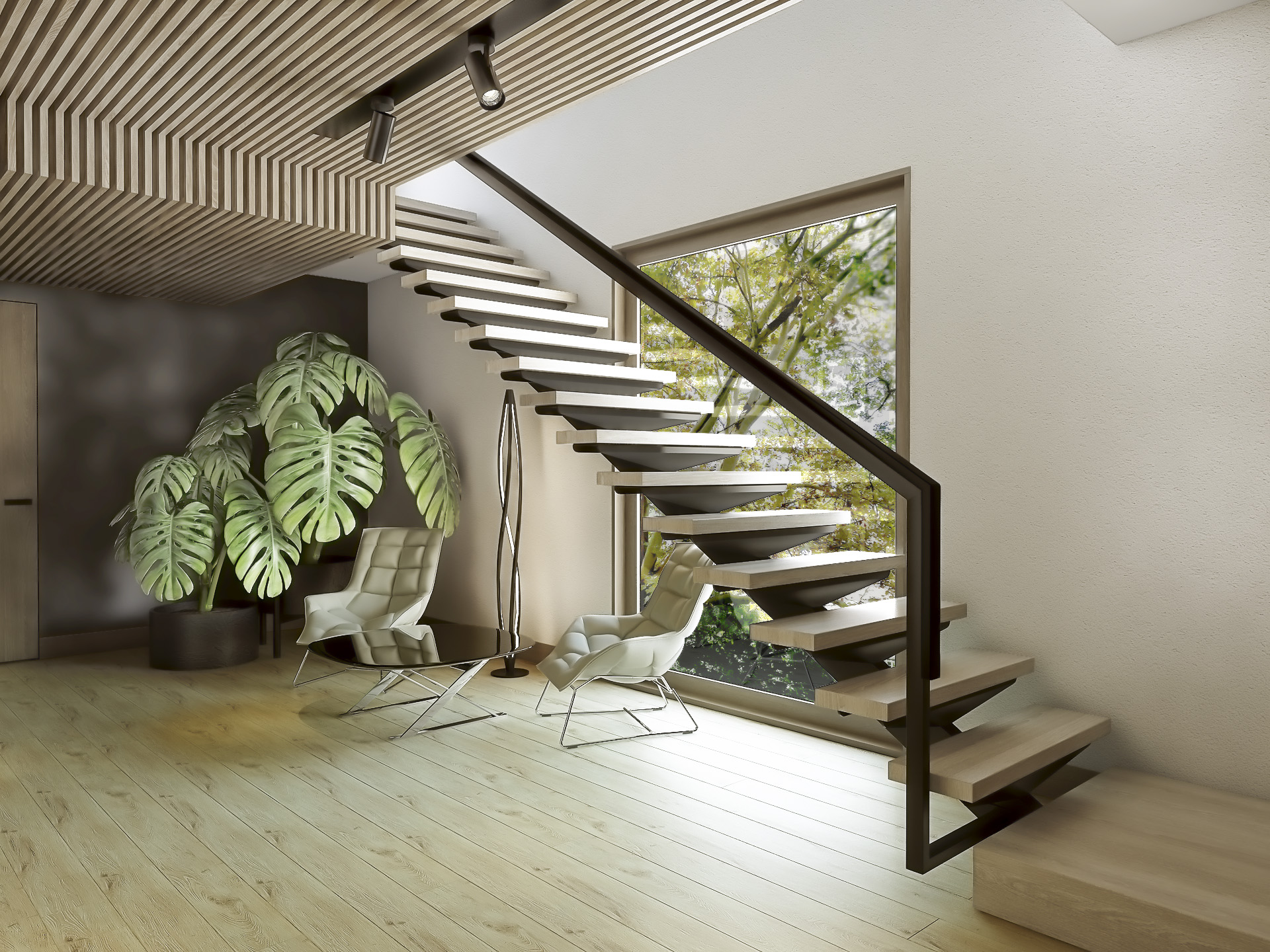 Nowoczesne Schody Metalowe z Drewnem- Schody Strzałka